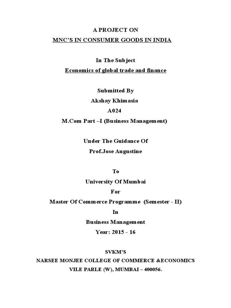 SVKM'S Narsee Monjee College of Commerce &economics VILE PARLE (W ...