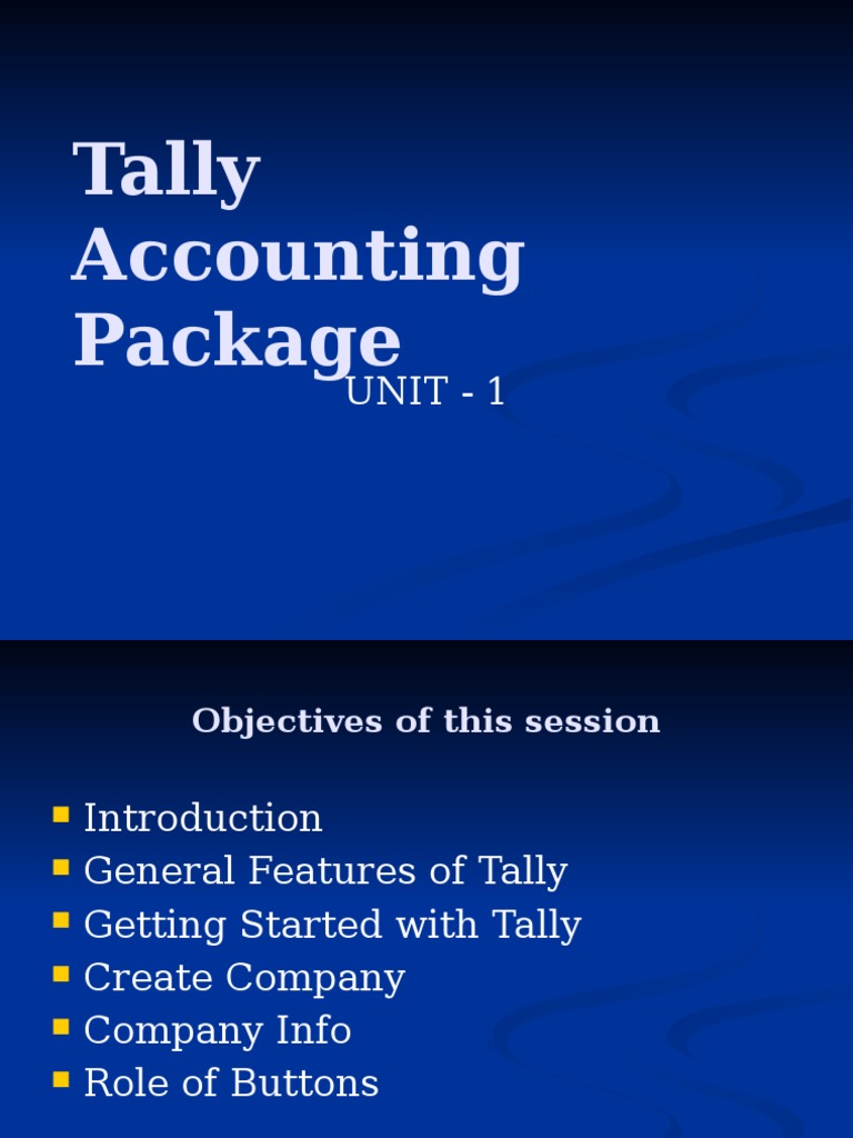 Tally Accounting Package: Unit - 1 | Download Free PDF | Computing ...