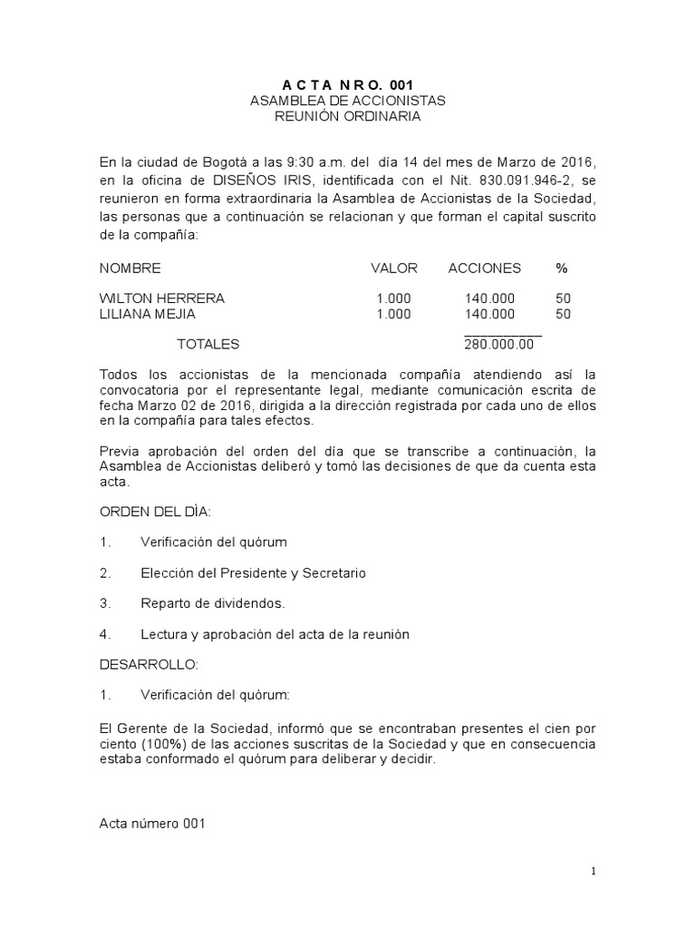 Formato Reparto de Utilidades | PDF