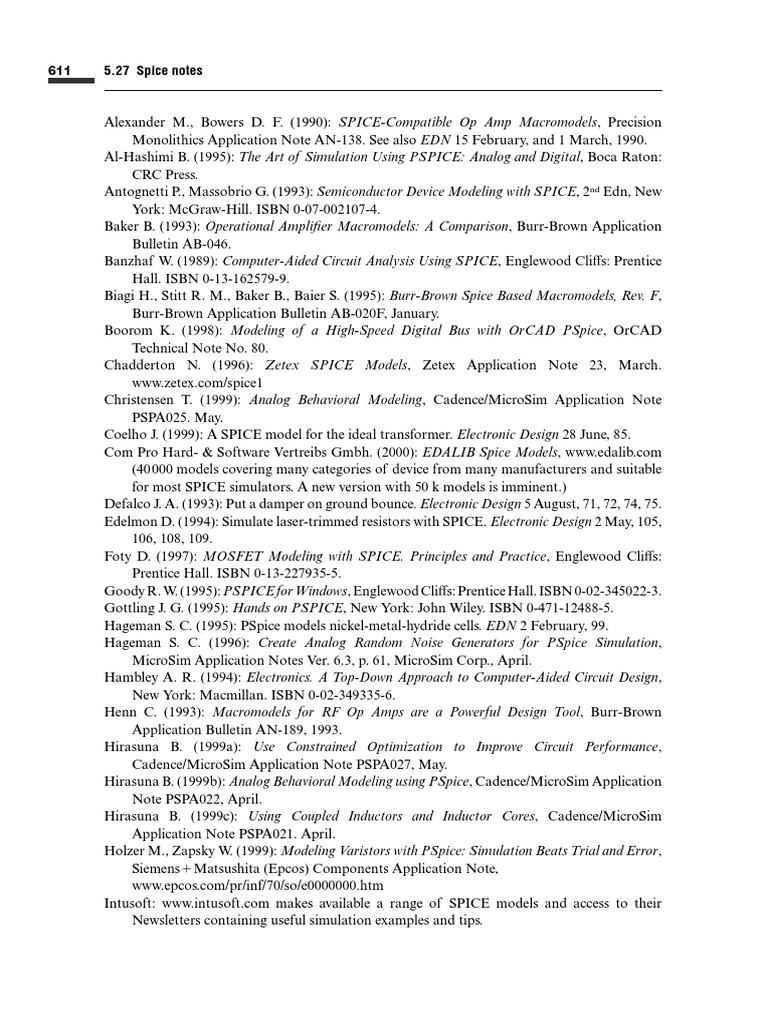 A Comprehensive Collection of Resources for SPICE Modeling and ...