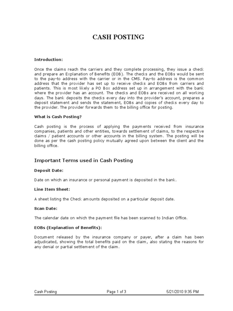 Important Terms Used in Cash Posting | PDF | Payments | Cheque