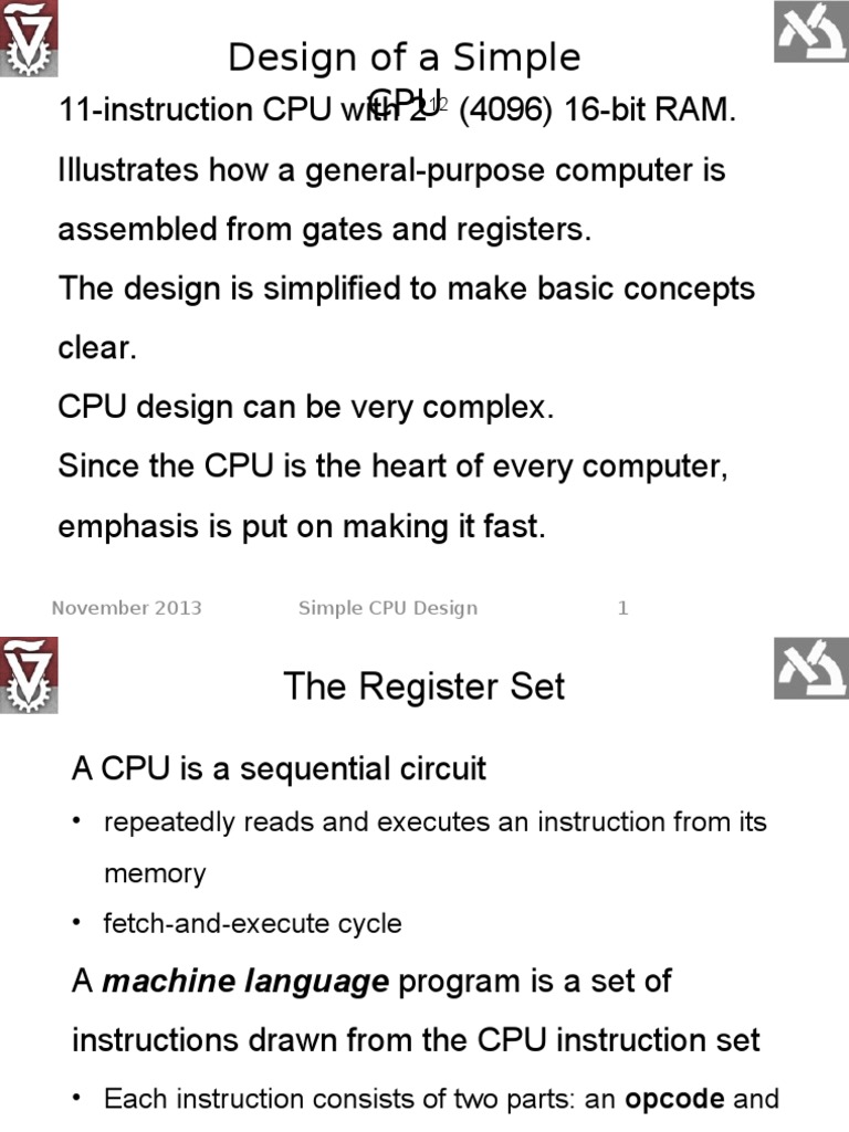 Simple CPU Design | PDF | Instruction Set | Central Processing Unit