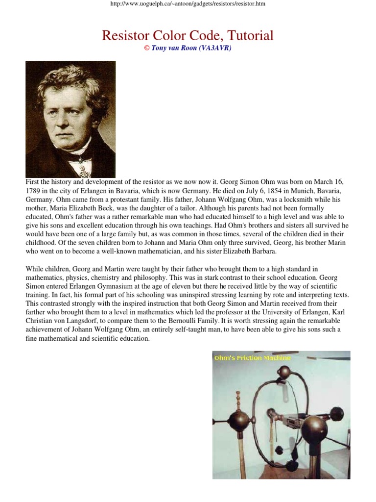 Resistor Color Code Tutorial PDF | PDF | Electrical Resistivity And ...