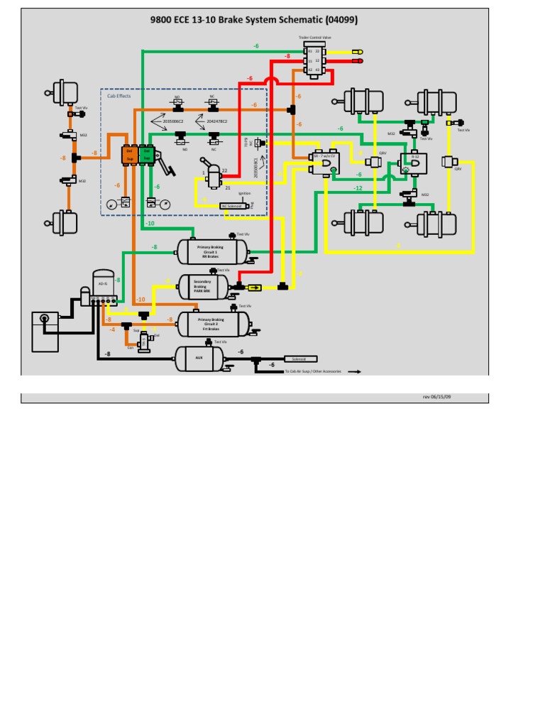 9800 ECE 13 Brake System Schematic (04099) 06-15-09 | PDF