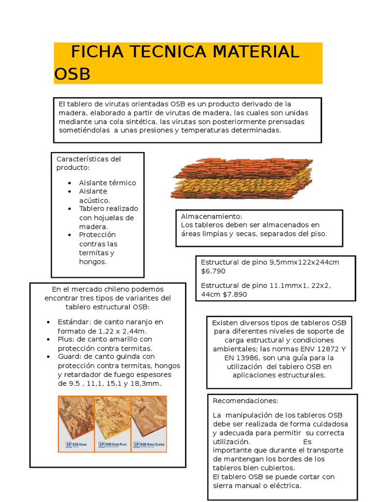Ficha Tecnica Material Osb | PDF