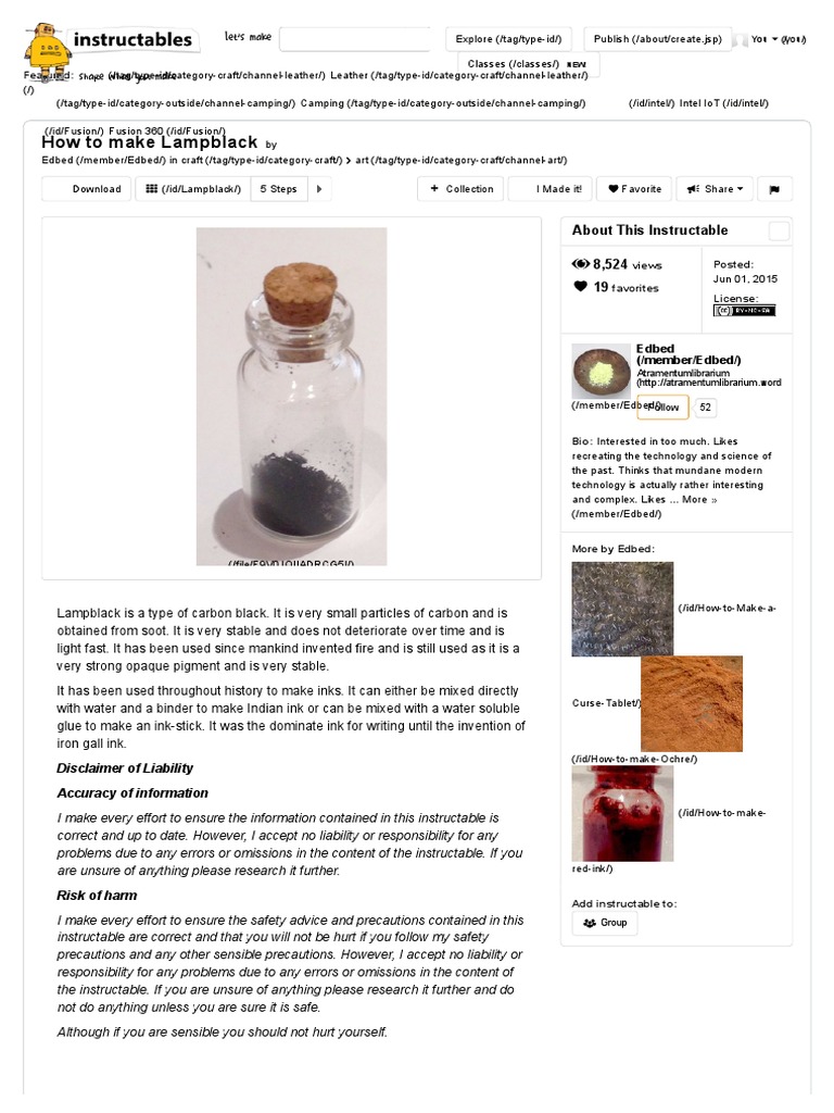 How To Make Lampblack - All | PDF | Ink | Candle