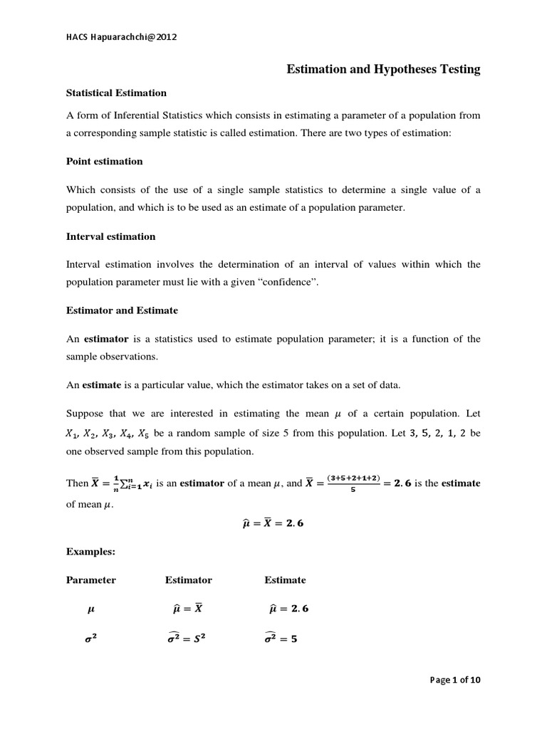 Estimation Pdf Confidence Interval Estimator
