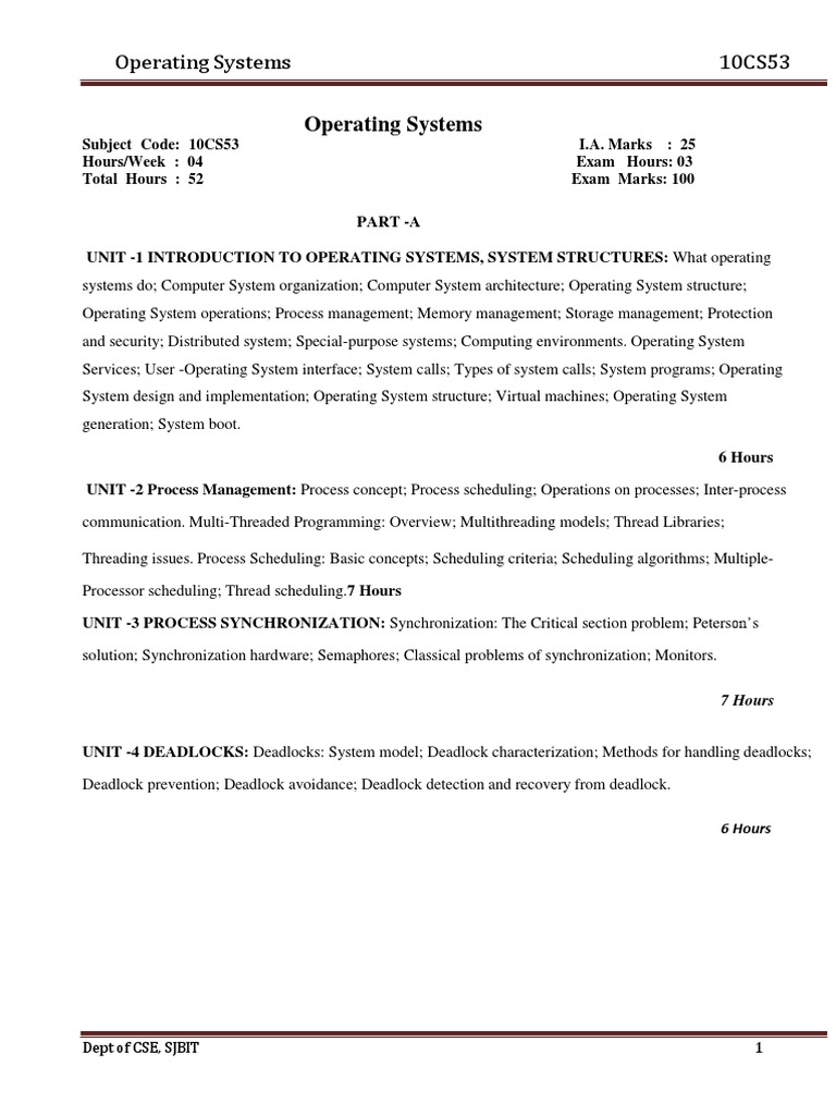 Operating Systems Course Guide | PDF | Process (Computing) | Operating System