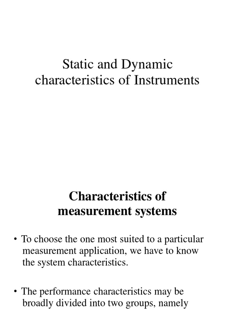 Static and Dynamic Characteristics of Instruments | PDF | Accuracy And ...