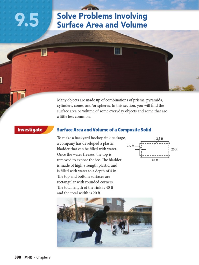 9 5VolumeSurfaceAreaApplications | PDF | Volume | Surface Area