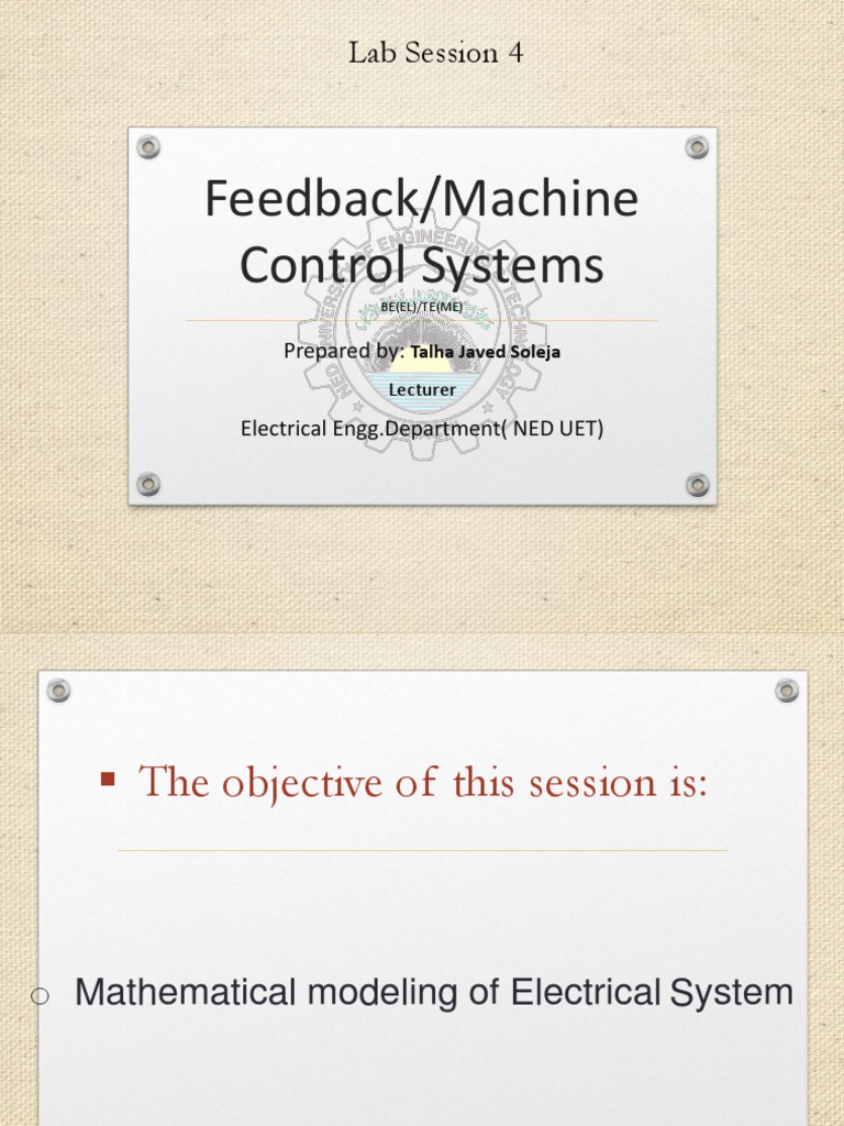 Feedback/Machine Control Systems: Lab Session 4 | PDF