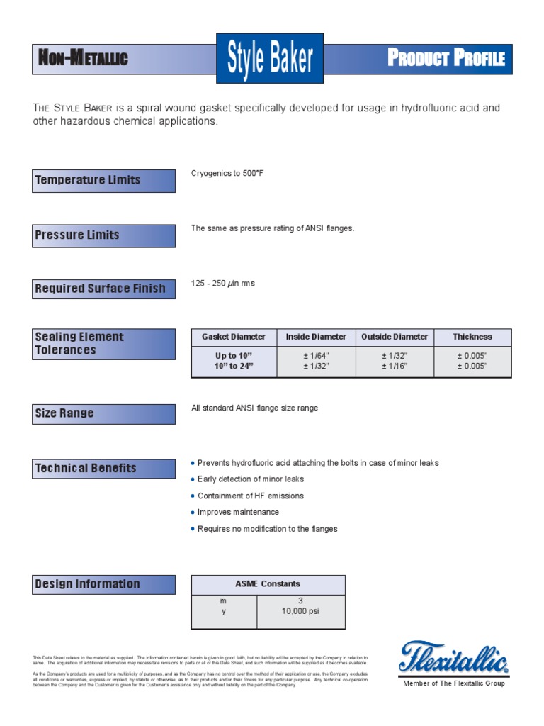 Data Sheets Baker | PDF