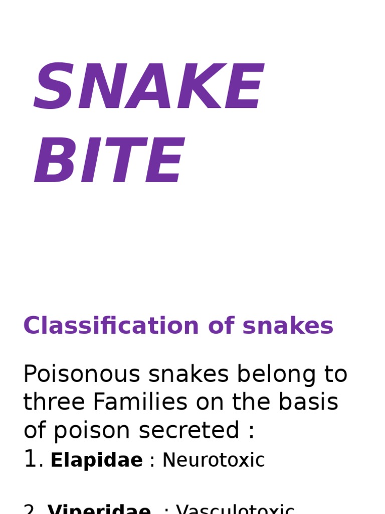 Snake Bite | PDF | Venom | Snake