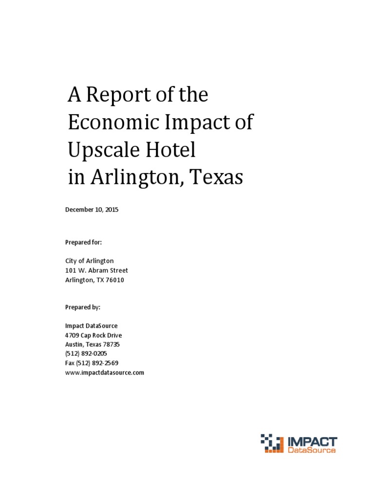 30 Year Hotel Economic Impact Report | PDF | Employment | Sales Taxes ...