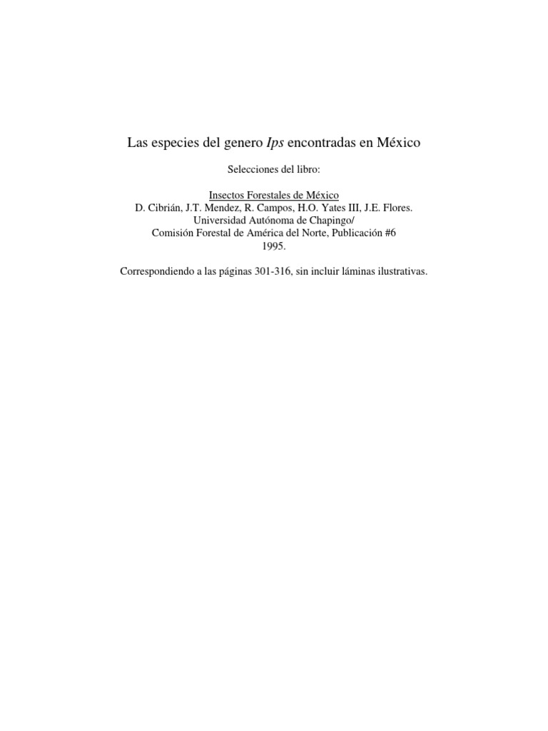 Cibrian Tovar Ips Esp | PDF | Insectos | Plantas