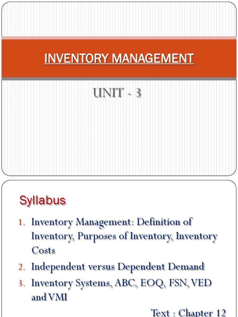 05 Inventory Management | PDF | Inventory | Demand