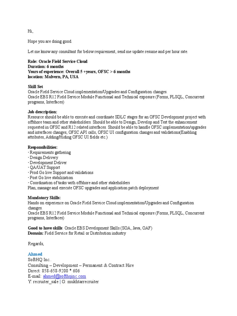 Oracle Field Service Cloud (OFSC) | Download Free PDF | Application ...