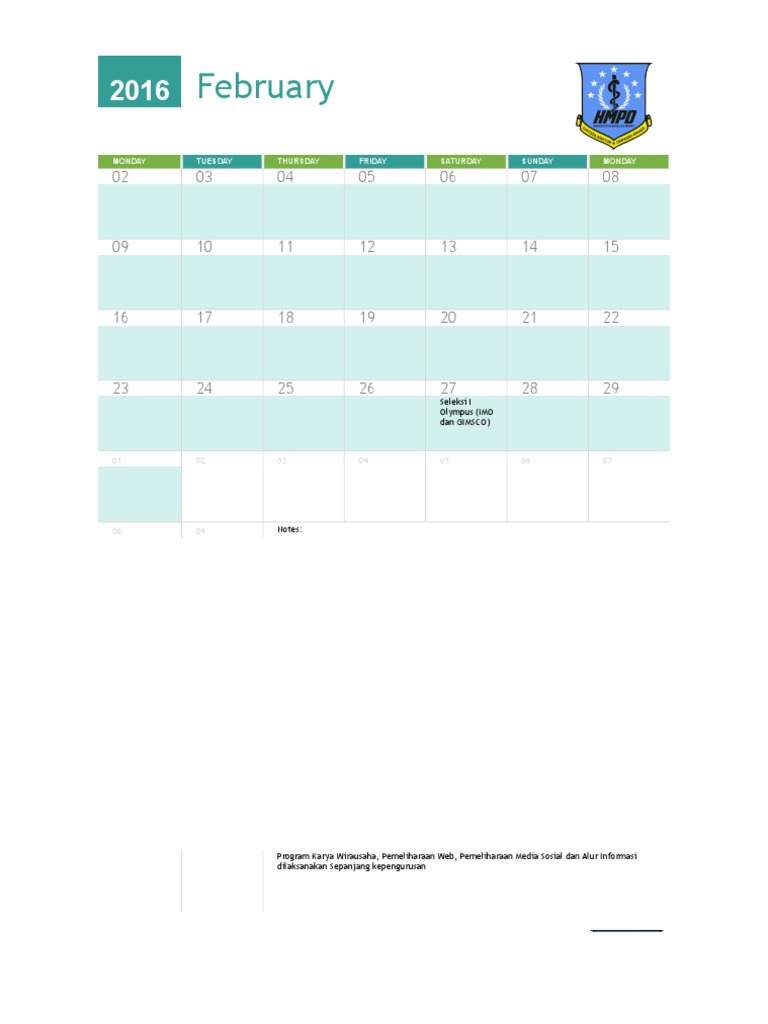 Timeline HMPD FK Uns 2015 2016 | PDF