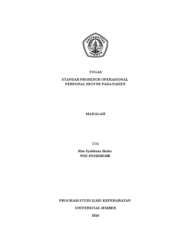 SOP Personal Hygiene | PDF