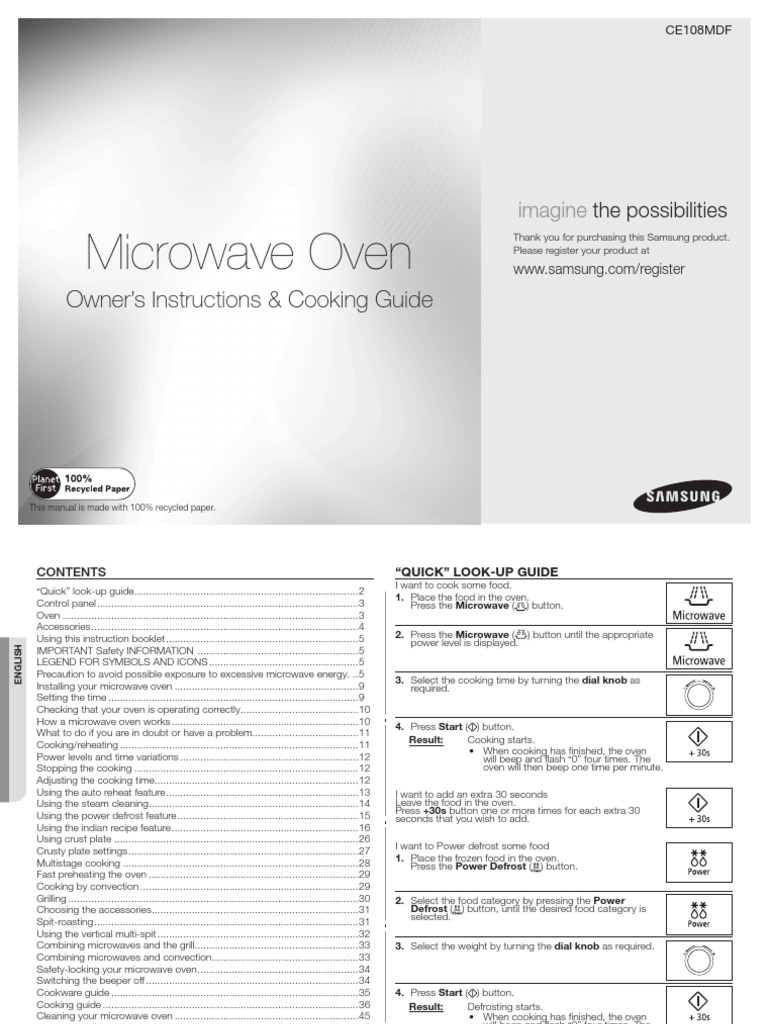 Samsung Microwave Oven Manual