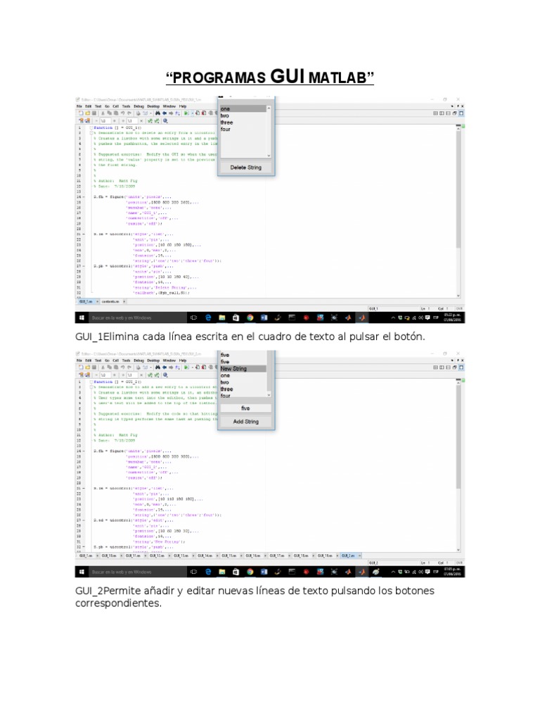 Programas GUI Matlab | PDF | Ventana (informática) | Interfaces ...