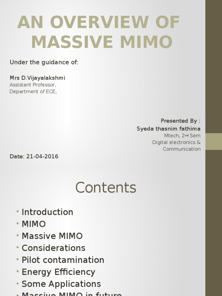 An Overview of Massive MIMO | PDF | Mimo | Duplex (Telecommunications)