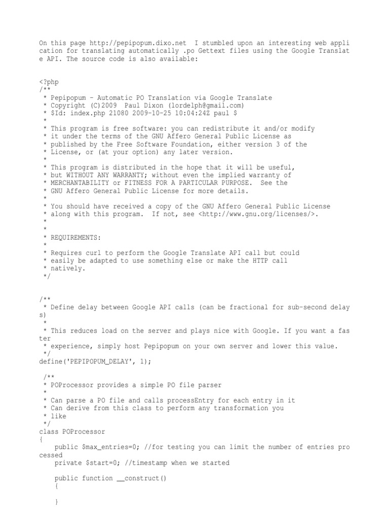 Translate PO Files With Google Machine Translation Engine | PDF | Free ...