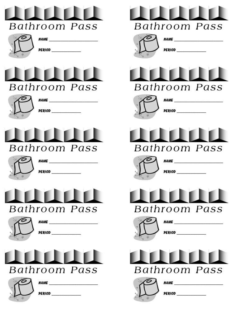 Bathroom Pass Template for Students | PDF | Finance & Money Management ...