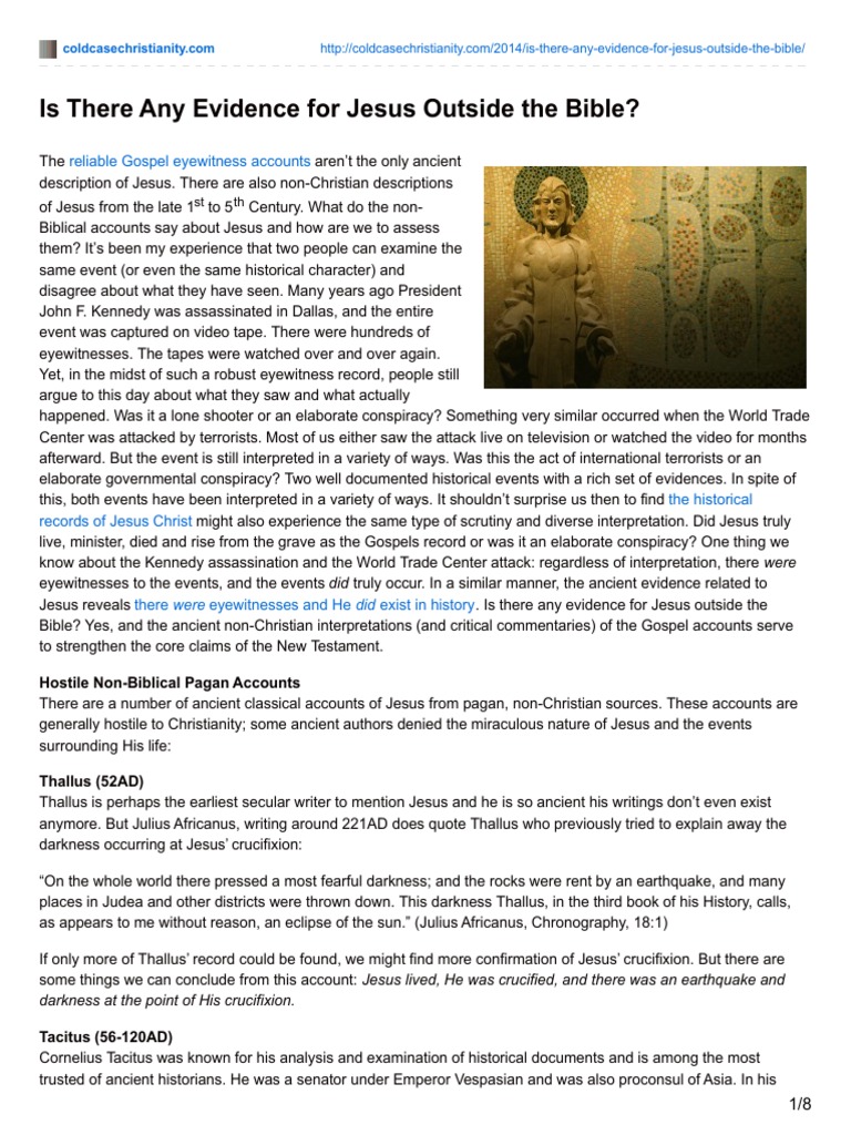 Is There Any Evidence For Jesus Outside The Bible? by J Warner Wallace | PDF | Crucifixion Of ...