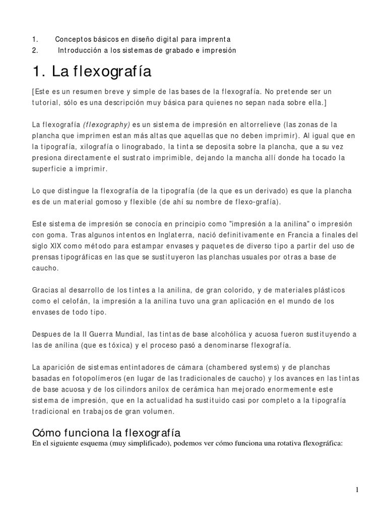 Conceptos Básicos Flexografia Pdf Grabado Impresión