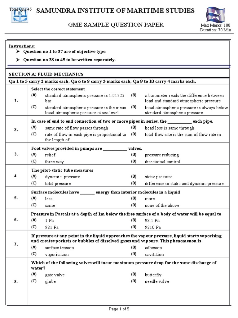 Gme Sample Question Paper | PDF