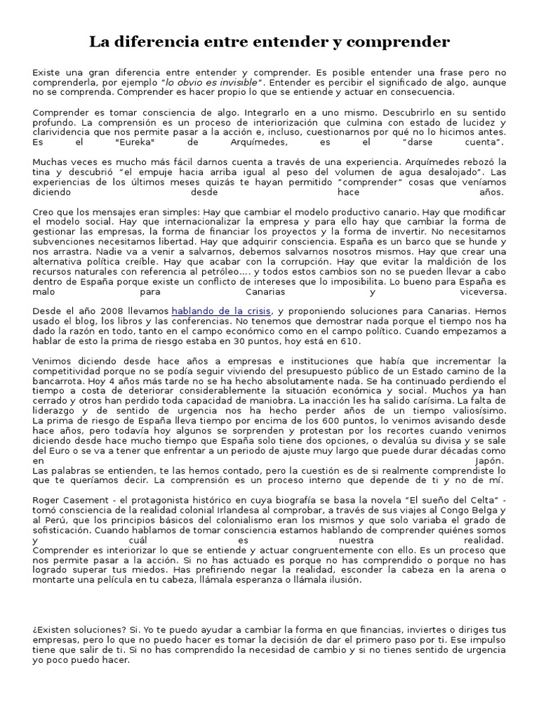Entender Y Comprender Información Fácil De Entender Y Comprender