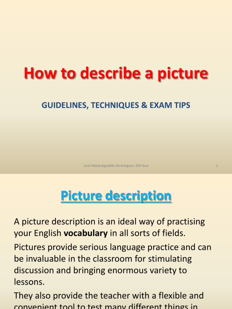 How To Describe A Picture | PDF | Question | Test (Assessment)