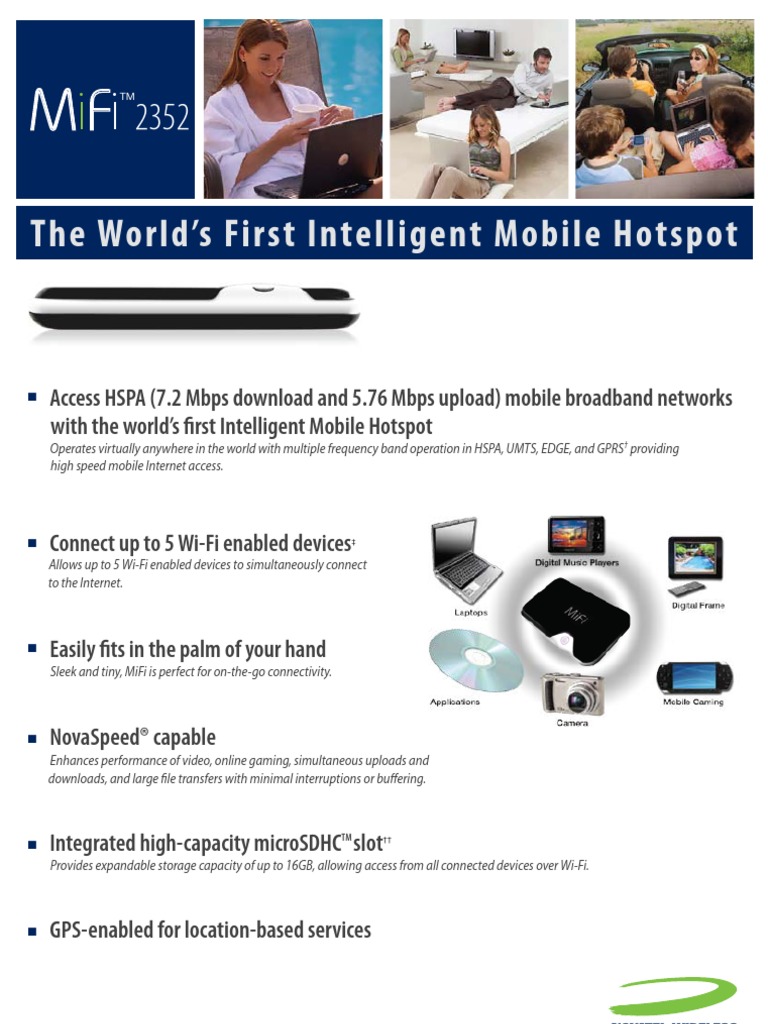 MiFi 2352 Datsheet | PDF | High Speed Packet Access | Wi Fi