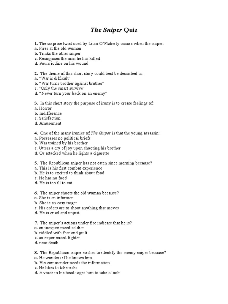 The Sniper Quiz | PDF | Sniper | Unrest