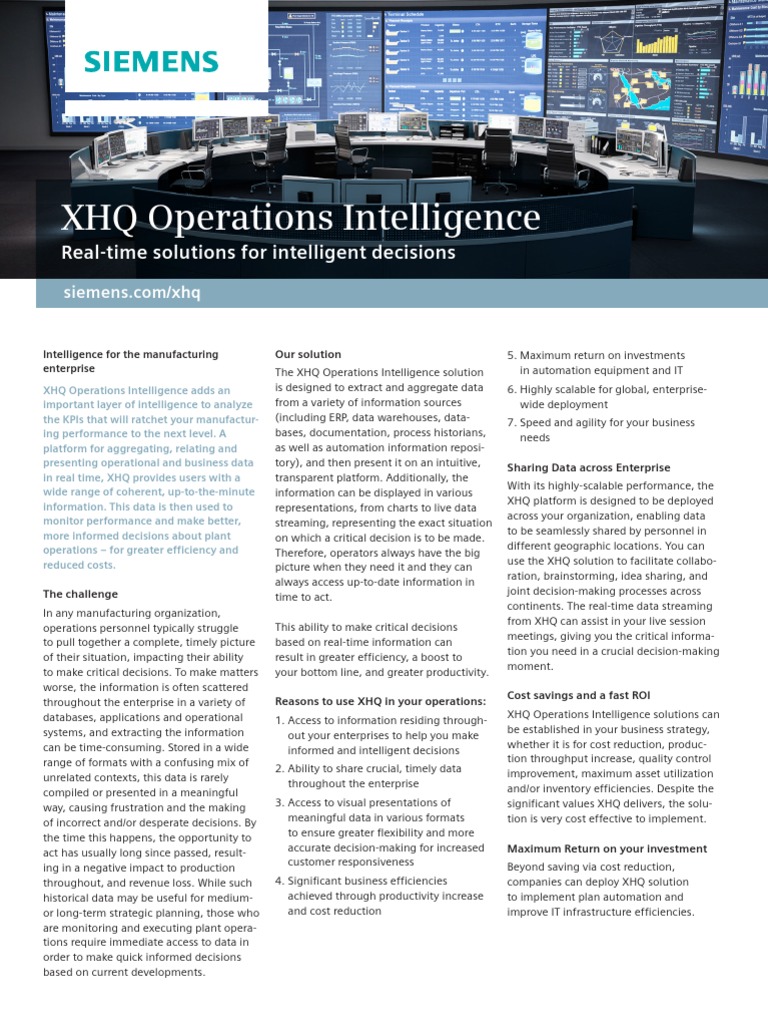 XHQ Operations Intelligence | PDF | Data Warehouse | Information ...