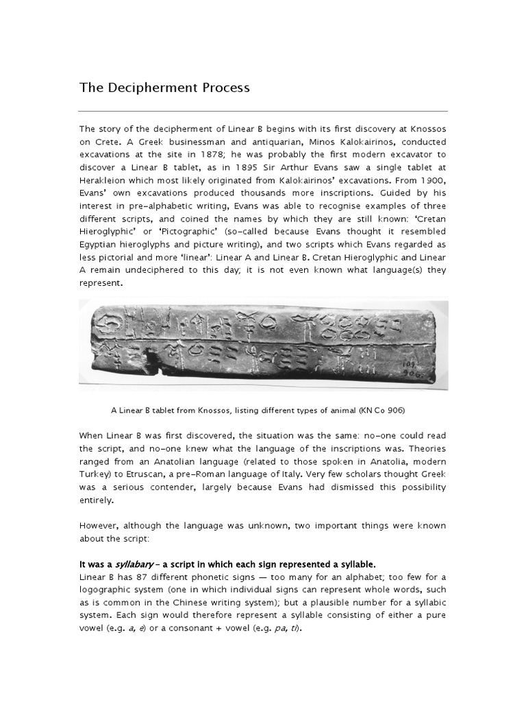 The Decipherment of Linear B | PDF | Linguistics | Writing