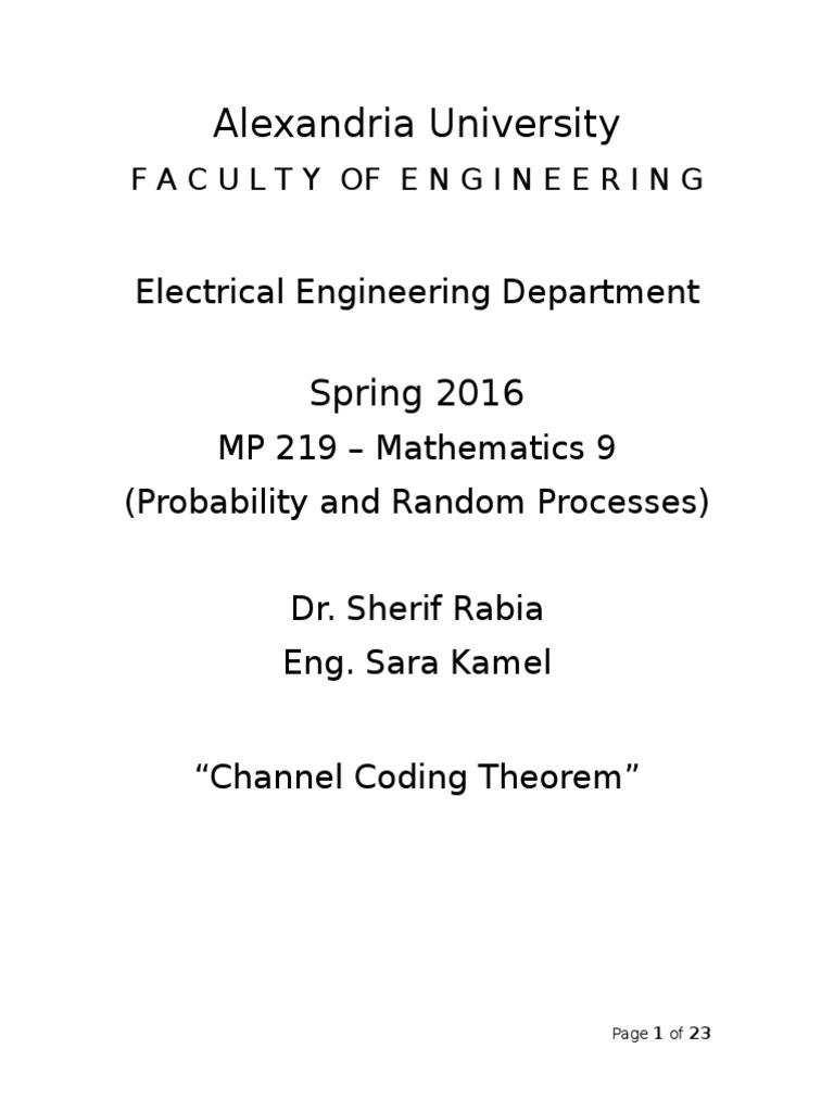 Channel Coding Theorem | PDF | Data Compression | Code