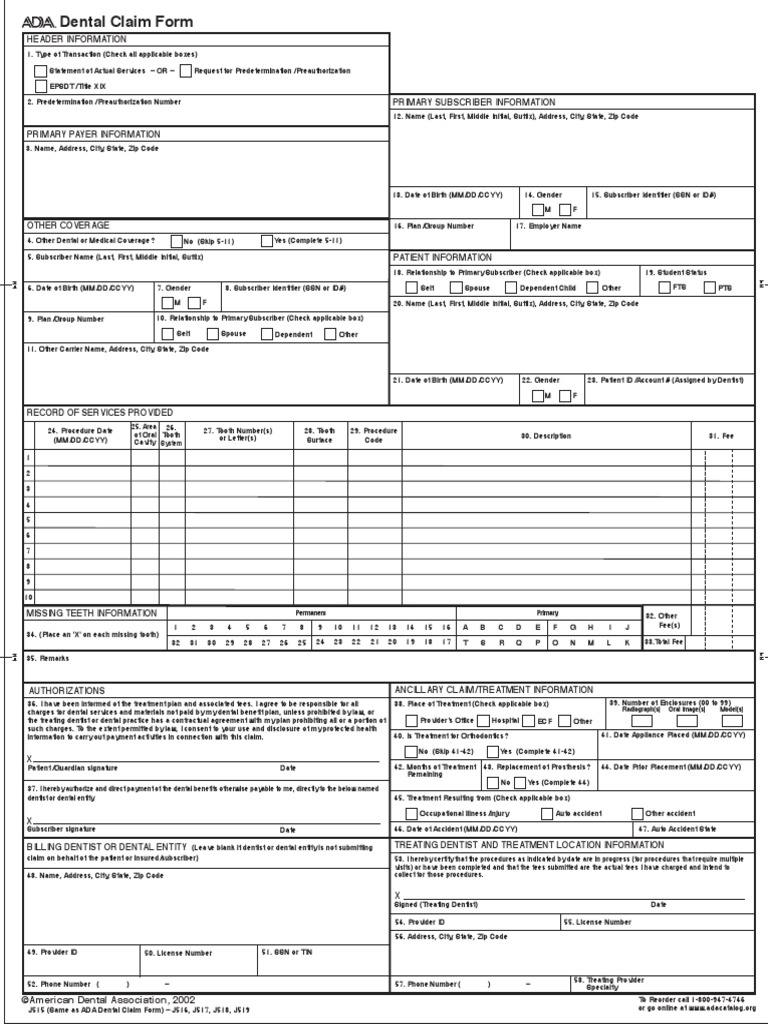 ADAclaim Form PDF | PDF | Dental Degree | Dentistry