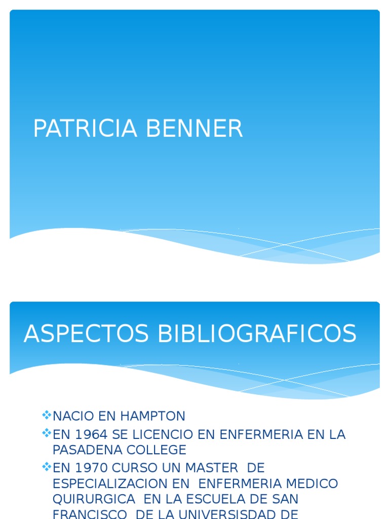 Patricia Benner | PDF | Enfermería | Conocimiento
