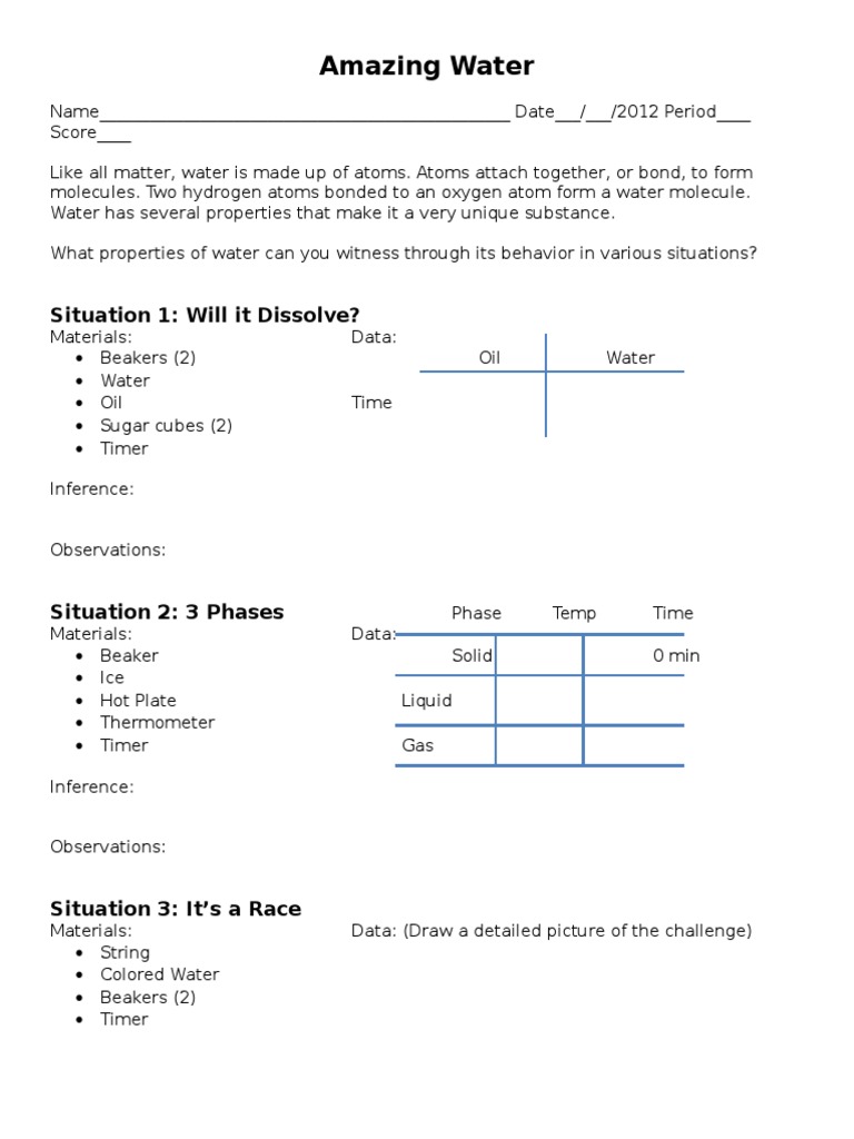 Exploring Water's Unique Properties | PDF