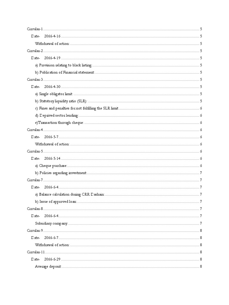 NRB Circulars 2066/67 | PDF | Reserve Requirement | Deposit Account