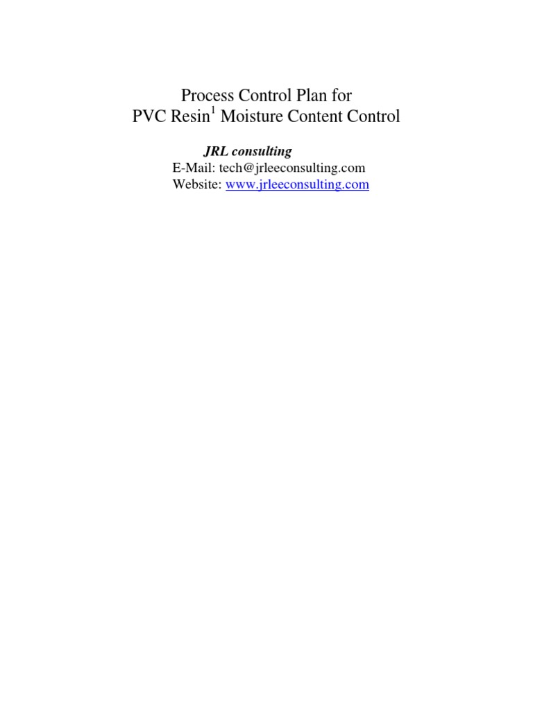 Quality Engineering - Process Control Plan For PVC | PDF