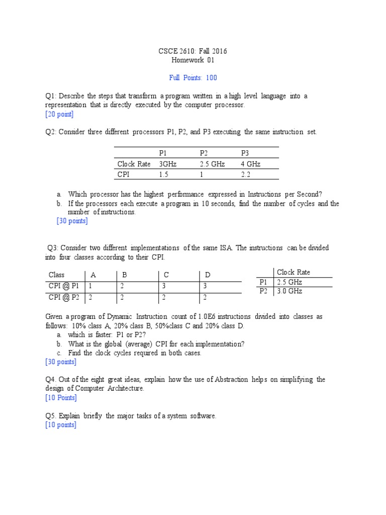 CSCE 2610 - hw01 | PDF | Teaching Methods & Materials | Computers