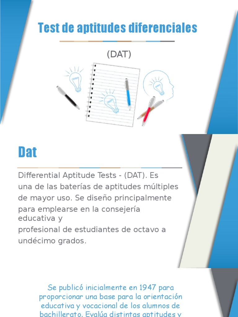 Test de Aptitudes Diferenciales (DAT) | PDF | Ciencia y matemáticas ...