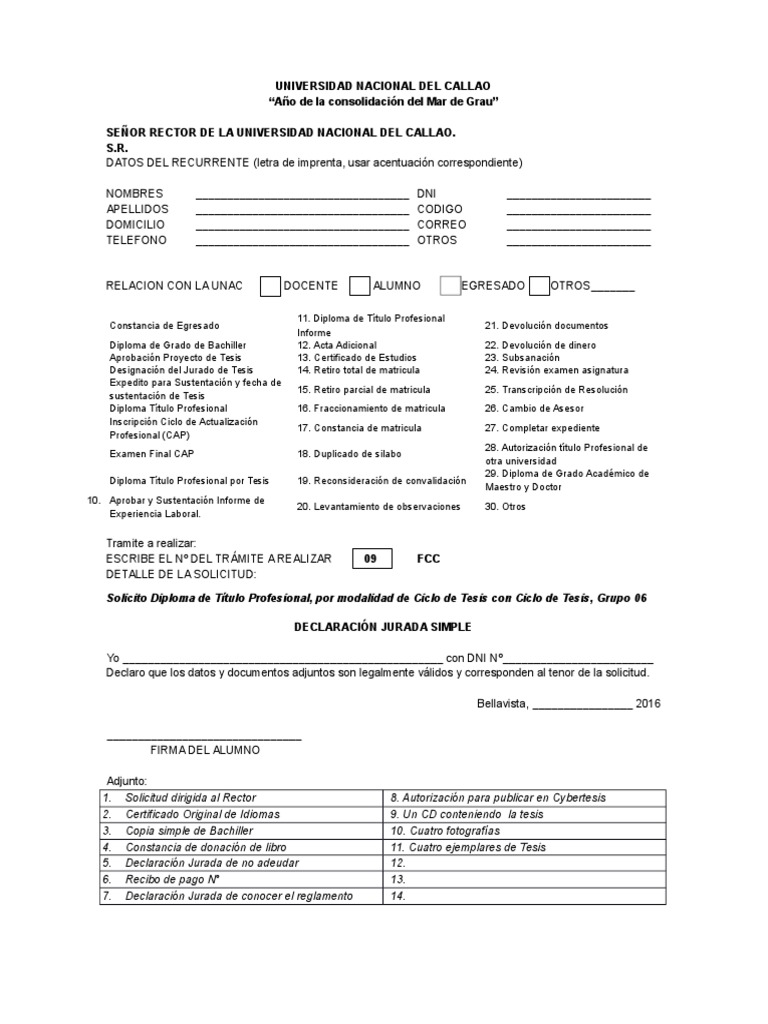 Solicitud Al Rector | PDF