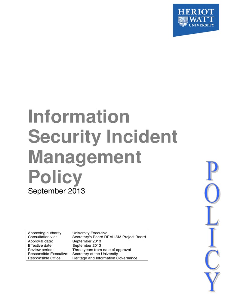 Information Security Incident Management | Information Security ...