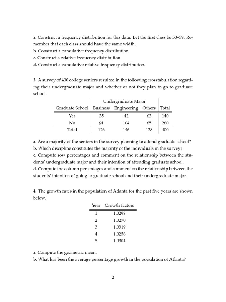 Statistics Exercises | PDF | Covariance | Correlation And Dependence