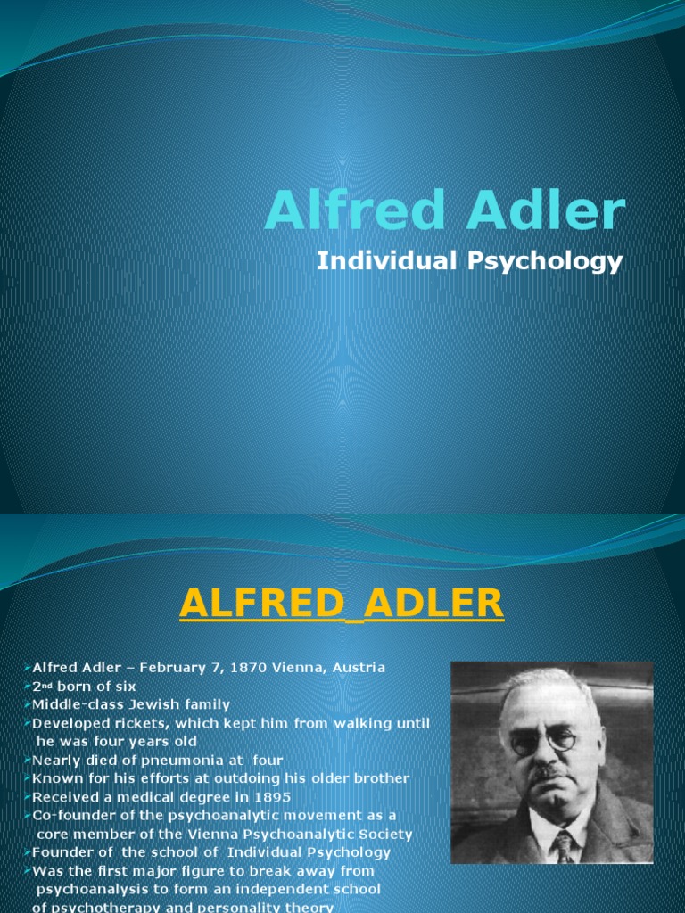 Alfred Adler: Individual Psychology | Psychoanalysis | Sigmund Freud