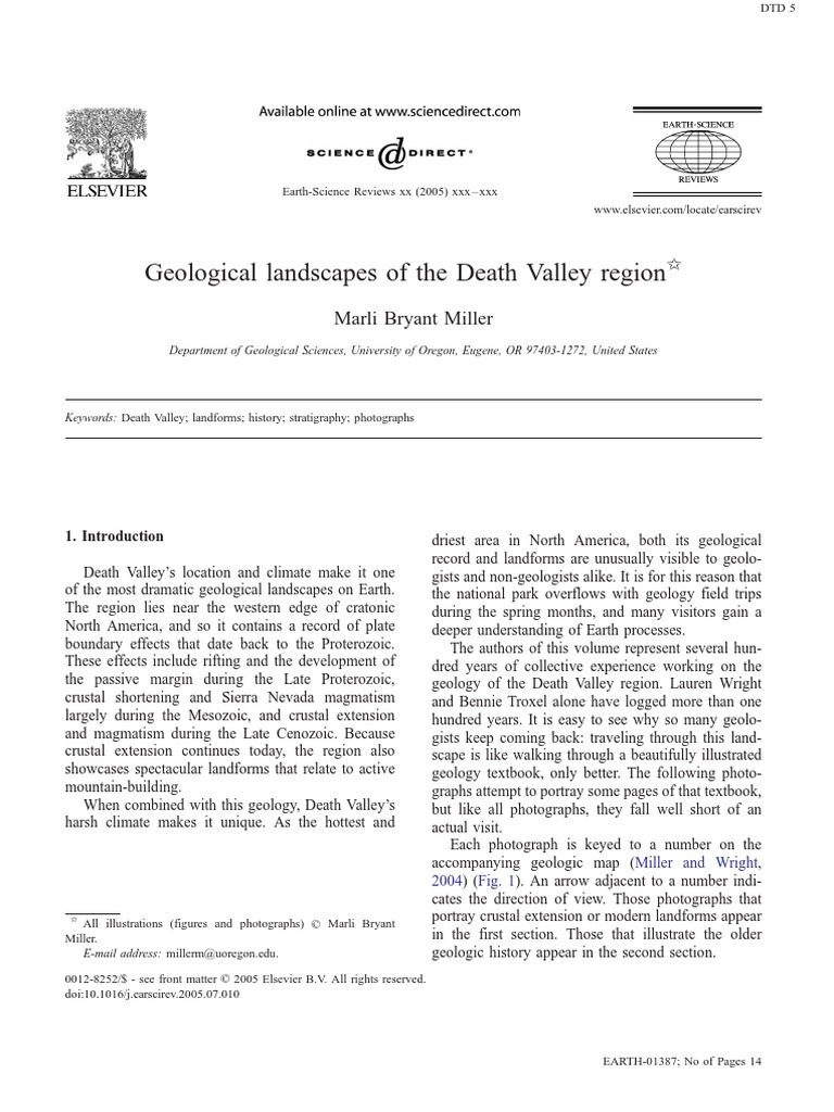 Geological Landscapes of The Death Valley Region PDF | PDF | Earth ...